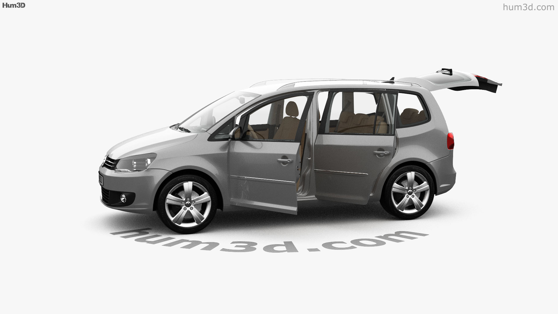 360 view of Volkswagen Touran with HQ interior 2014 3D model - 3DModels ...