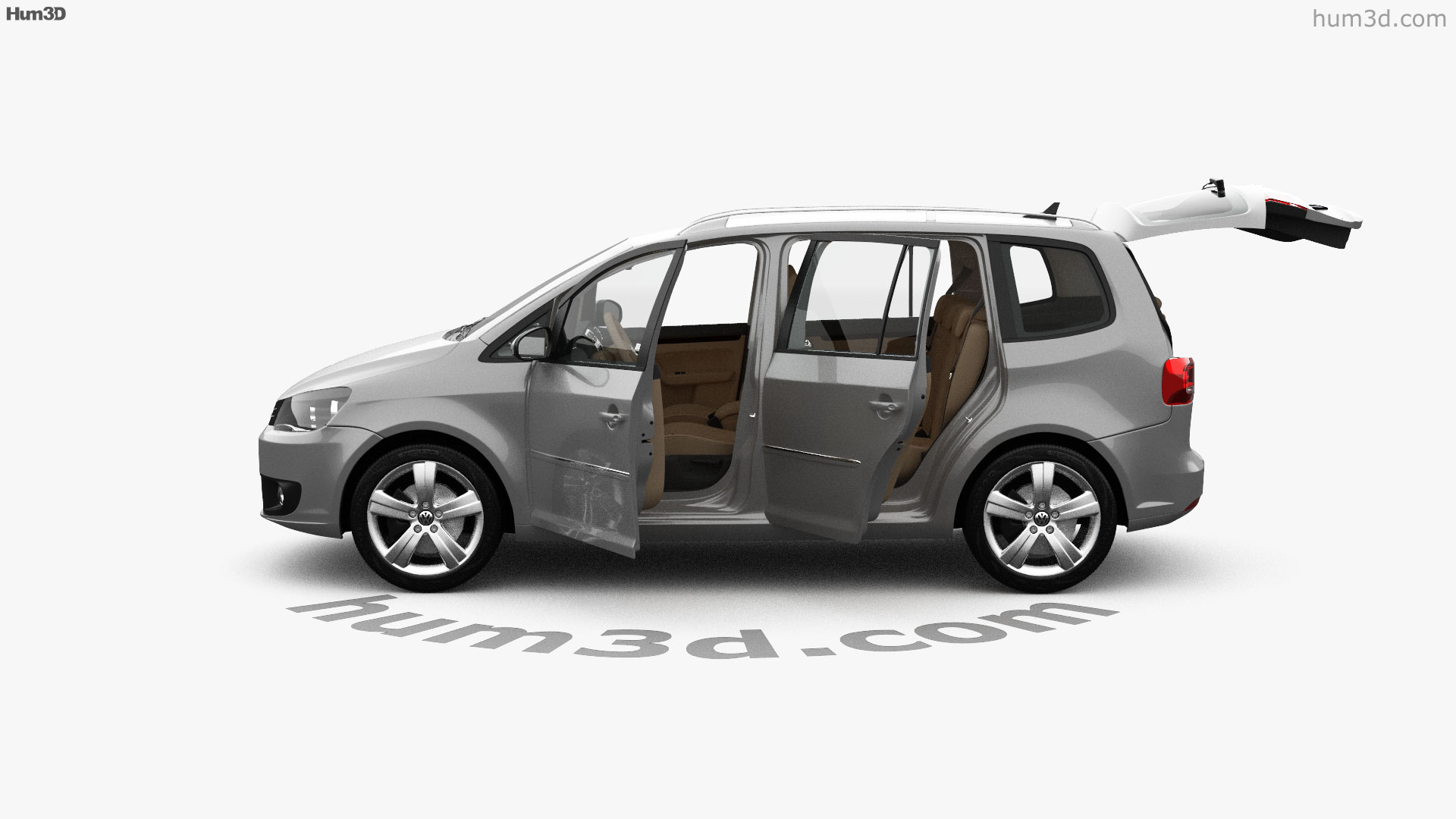 360 view of Volkswagen Touran with HQ interior 2014 3D model - 3DModels ...