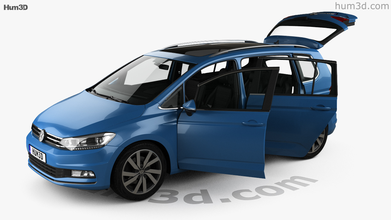 360 view of Volkswagen Touran with HQ interior 2018 3D model - 3DModels ...