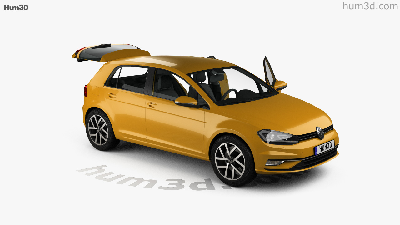 360 view of Volkswagen Golf 5-door hatchback with HQ interior 2021 3D ...