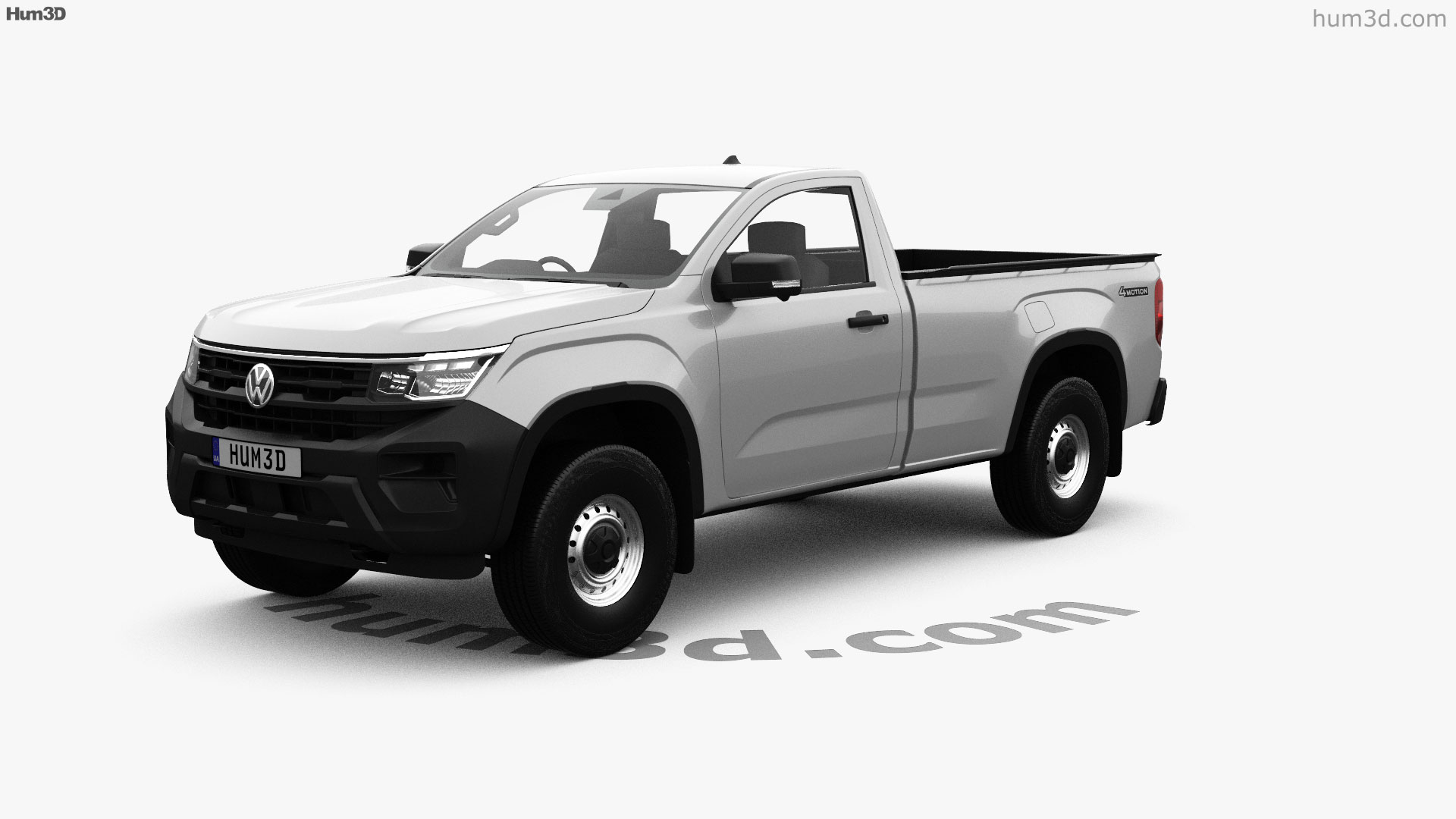 360 view of Volkswagen Amarok Single Cab 2024 3D model - 3DModels store