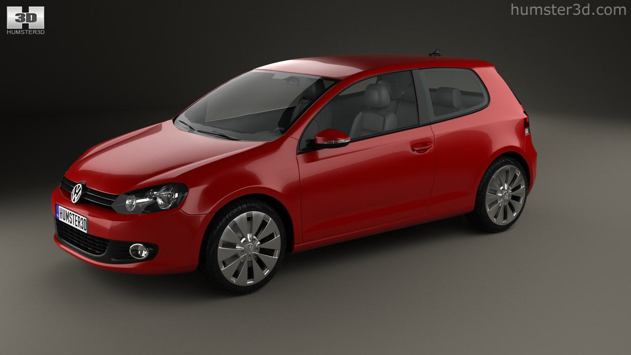 360 view of Volkswagen Golf 3-door 2014 3D model - 3DModels store