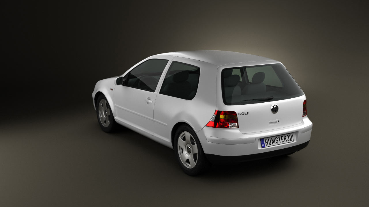 360 view of Volkswagen Golf IV 3-door 1997 3D model - 3DModels store