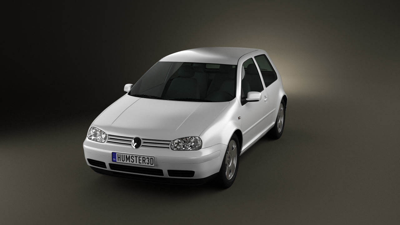 360 view of Volkswagen Golf IV 3-door 1997 3D model - 3DModels store