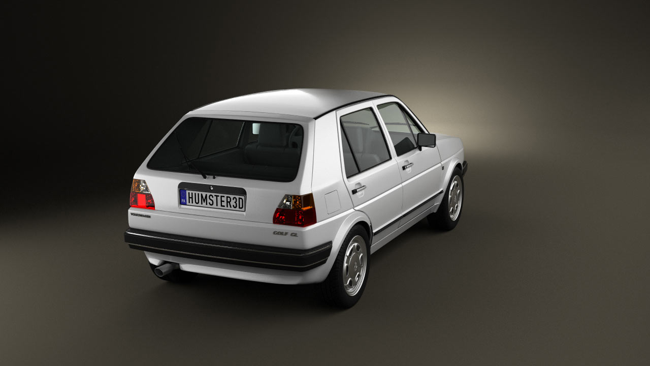 360 view of Volkswagen Golf Mk2 5-door 1983 3D model - 3DModels store