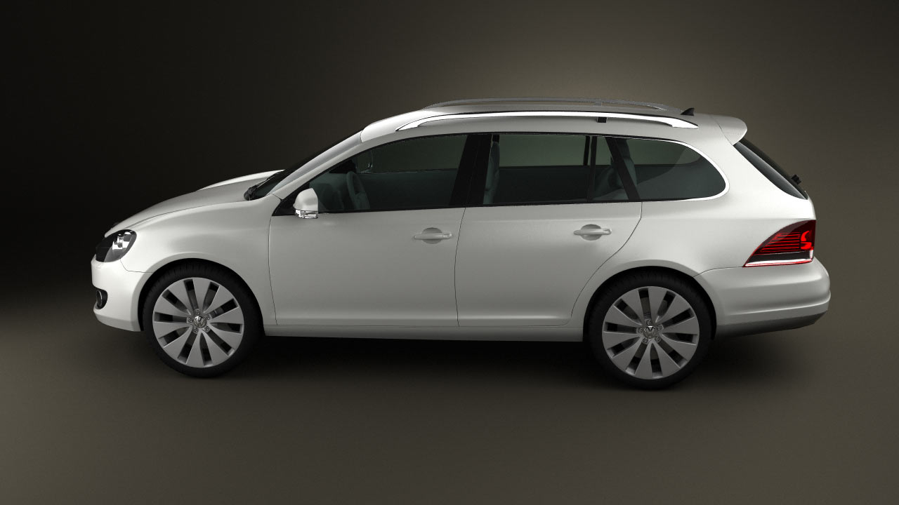 360 view of Volkswagen Golf Variant 2010 3D model - 3DModels store