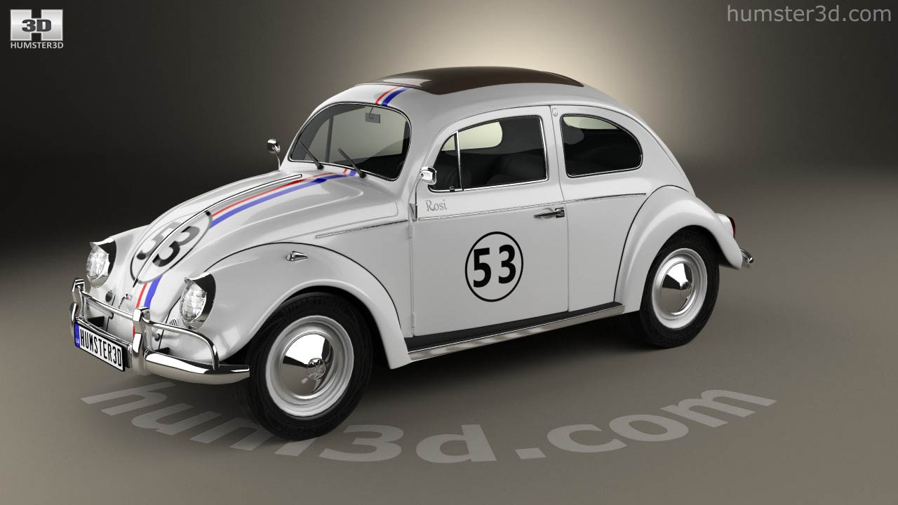 360 view of Volkswagen Beetle Herbie the Love Bug 3D model - 3DModels store