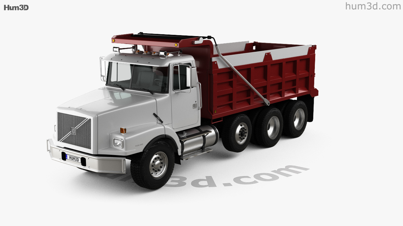 360 view of Volvo WG Dump Truck 4-axle 2010 3D model - 3DModels store