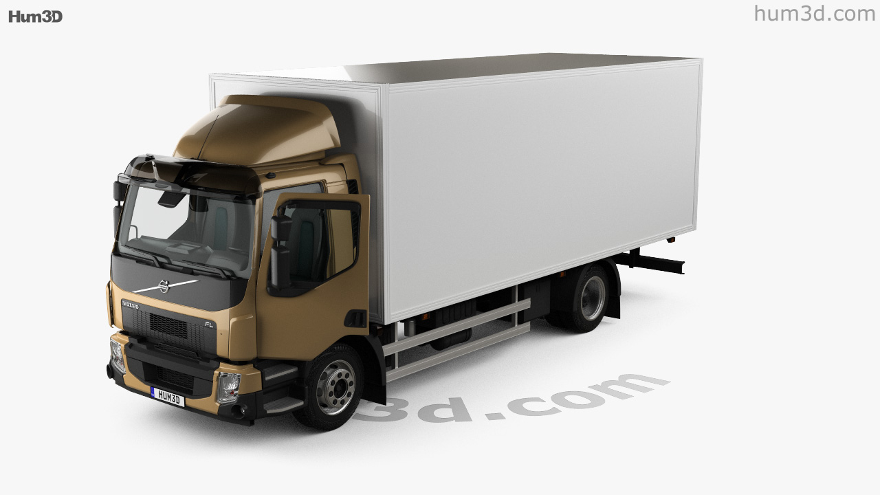 360 view of Volvo FL Box Truck with HQ interior 2016 3D model ...
