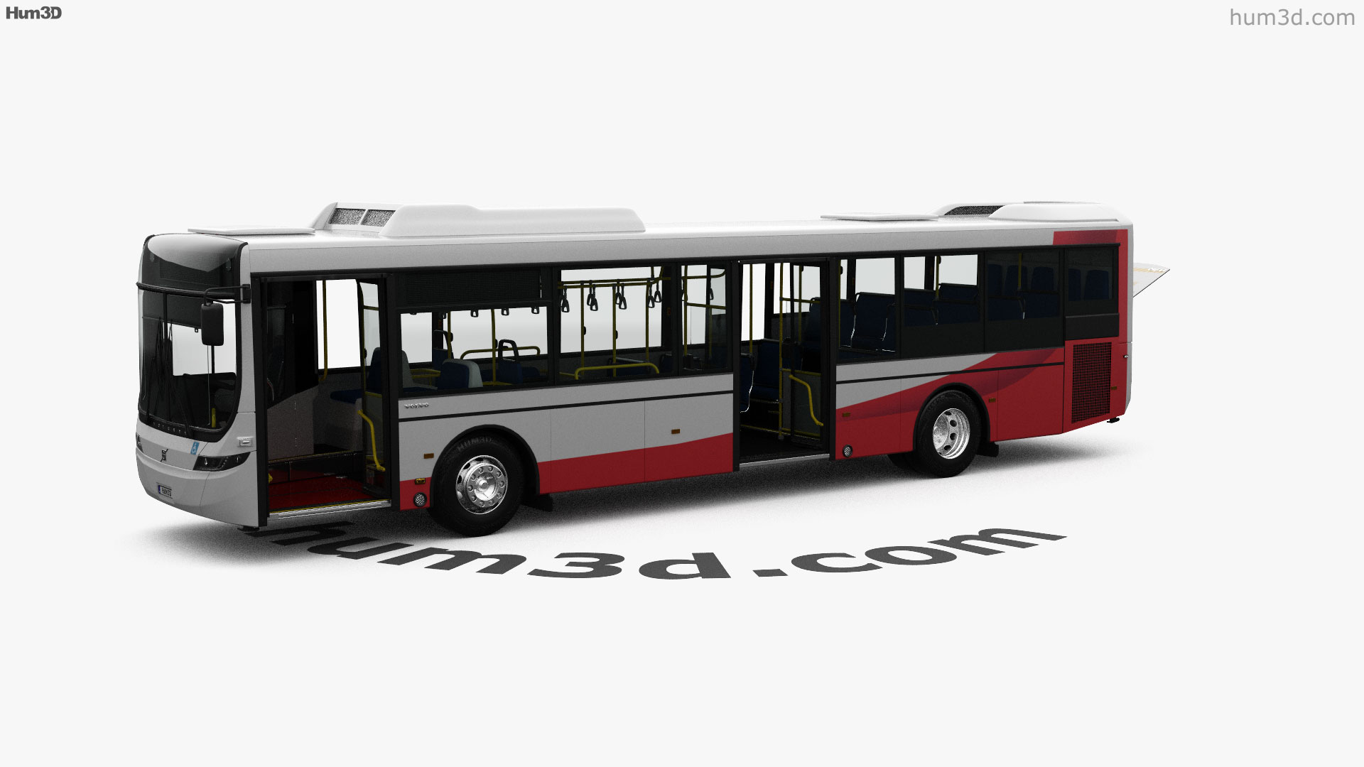 360 view of Volvo B7RLE Bus with HQ interior and engine 2018 3D model ...
