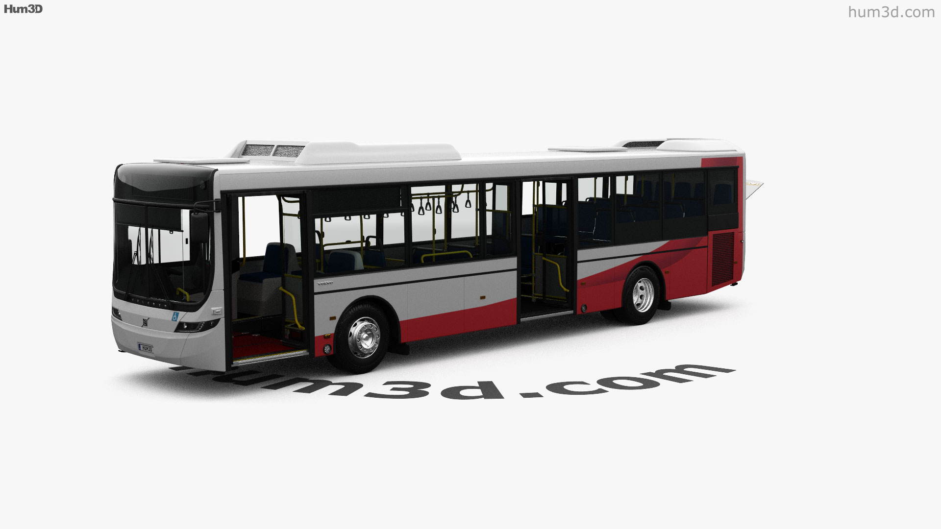 360 view of Volvo B7RLE Bus with HQ interior and engine 2018 3D model ...
