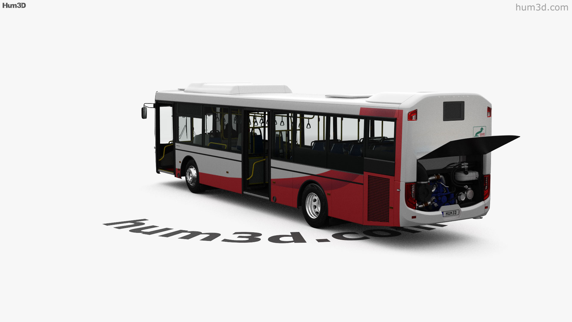 360 view of Volvo B7RLE Bus with HQ interior and engine 2018 3D model ...