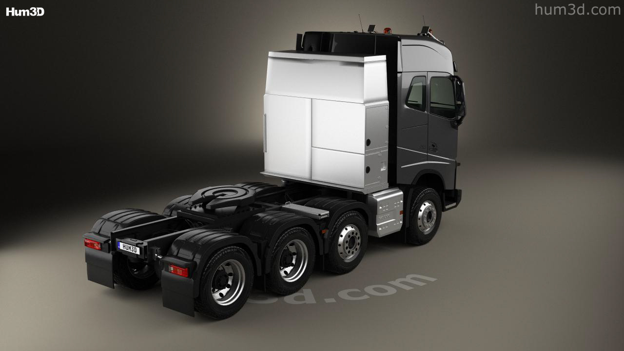 360 view of Volvo FH 750 Globetrotter Cab Tractor Truck 4-axle 2017 3D ...