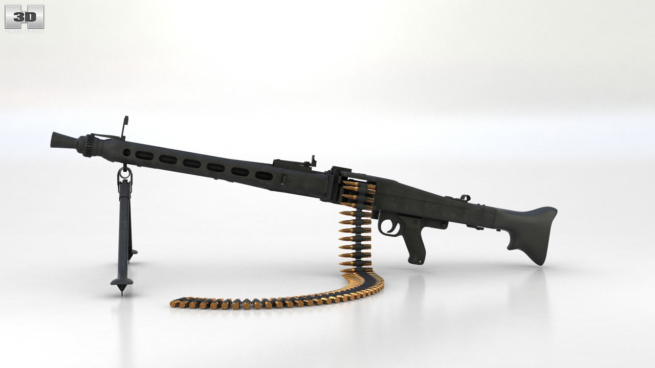 360 view of Rheinmetall MG3 machine gun 3D model - 3DModels store