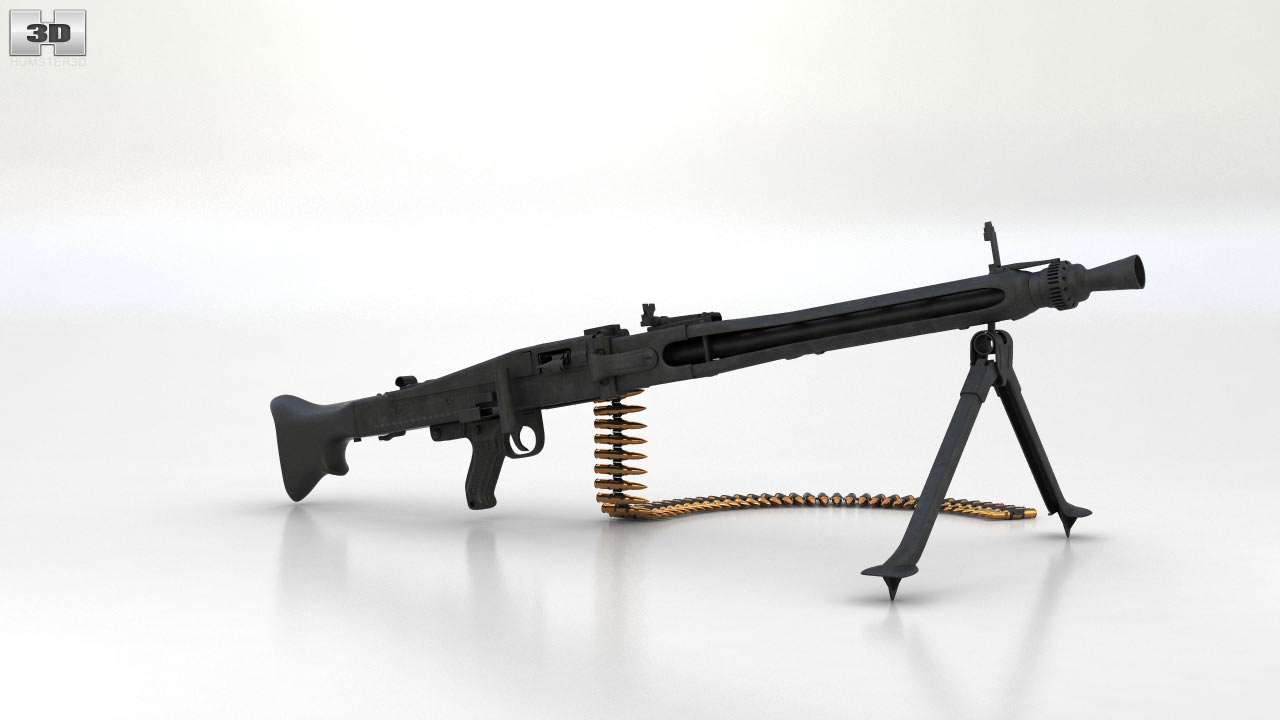 360 view of Rheinmetall MG3 machine gun 3D model - 3DModels store
