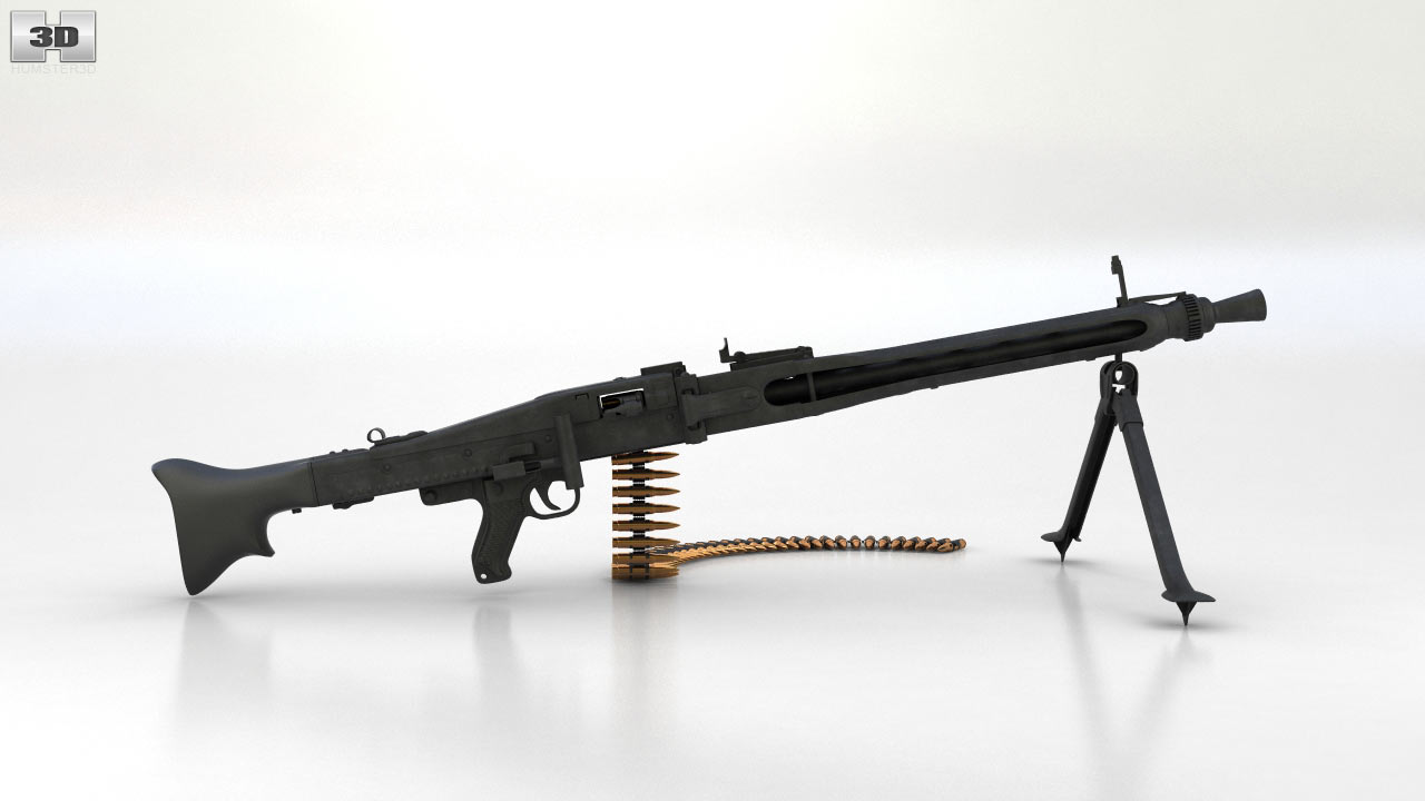 360 view of Rheinmetall MG3 machine gun 3D model - 3DModels store