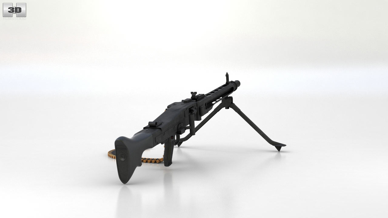 360 view of Rheinmetall MG3 machine gun 3D model - 3DModels store