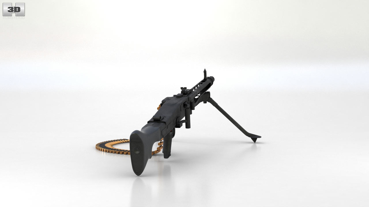 360 view of Rheinmetall MG3 machine gun 3D model - 3DModels store