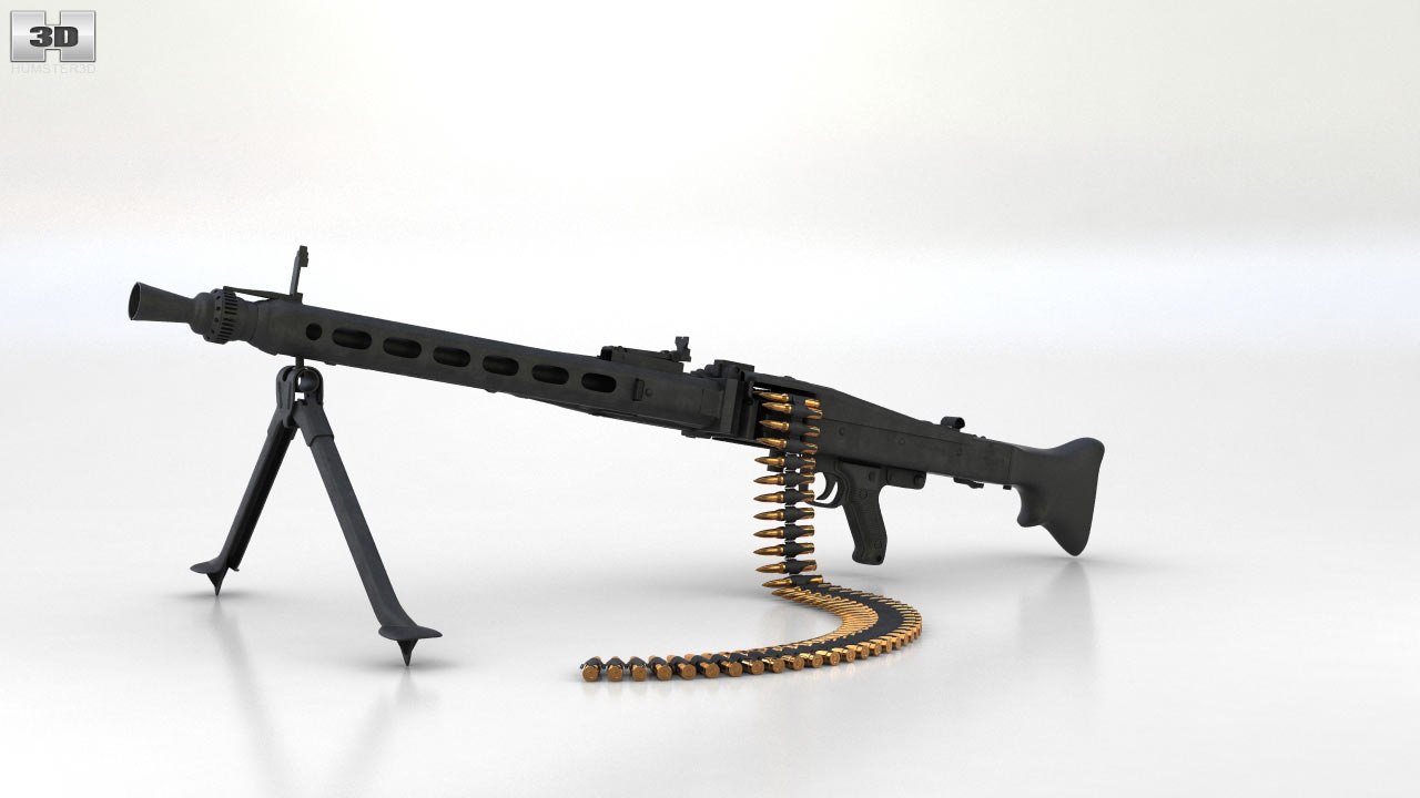 360 view of Rheinmetall MG3 machine gun 3D model - 3DModels store