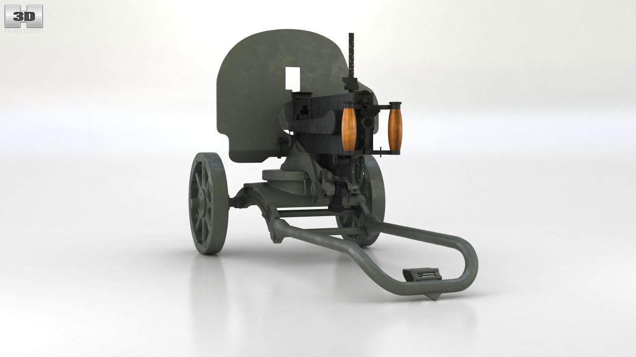 360 view of Maxim gun 1910 3D model - 3DModels store