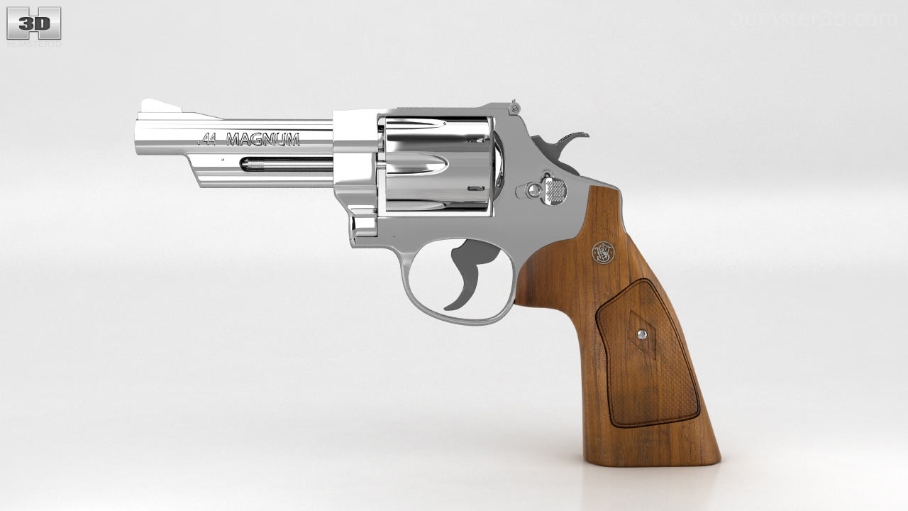 360 view of Smith & Wesson Model 29 4 Inc barrel 3D model - 3DModels store