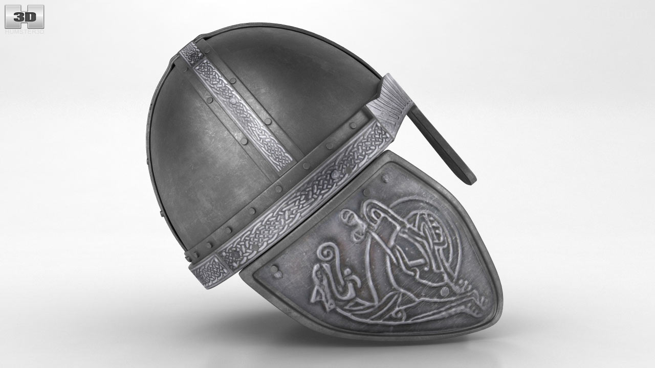 360 view of Embossed Viking Helmet 3D model - 3DModels store