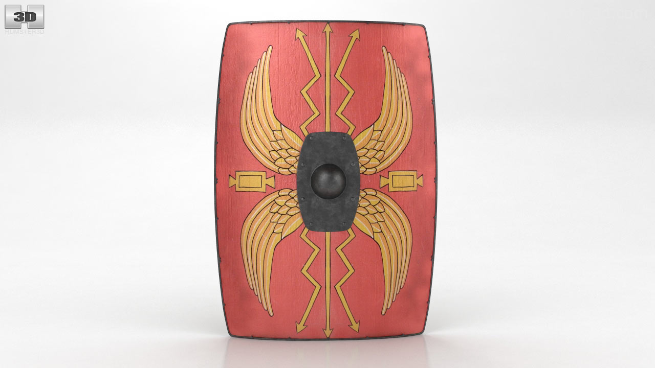 360 view of Scutum Roman shield 3D model - 3DModels store