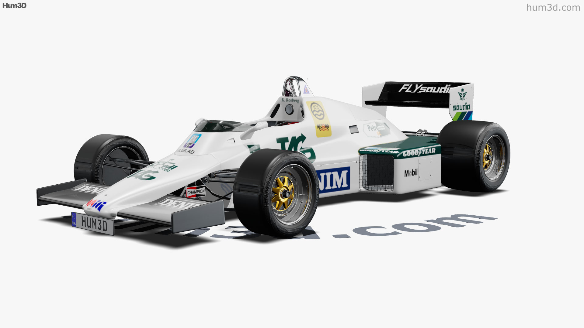 360 view of Williams FW08C F1 1983 3D model - 3DModels store