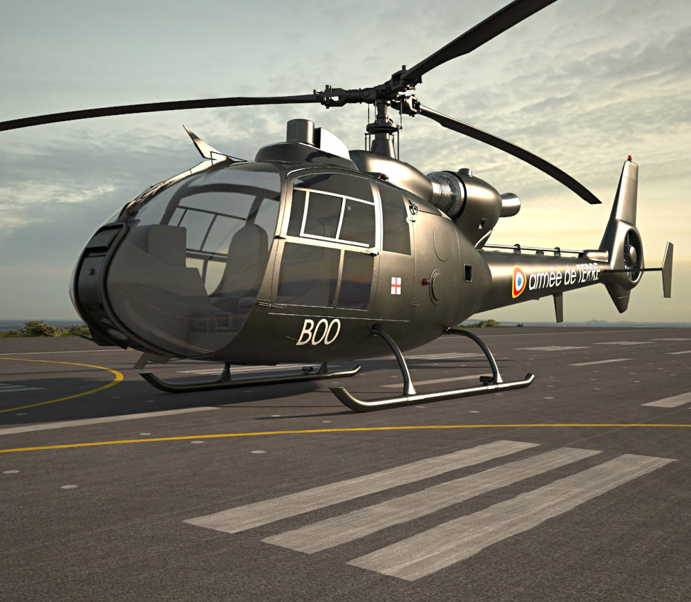 Aerospatiale SA-342 Gazelle 3D model - Download Helicopter on 3DModels.org