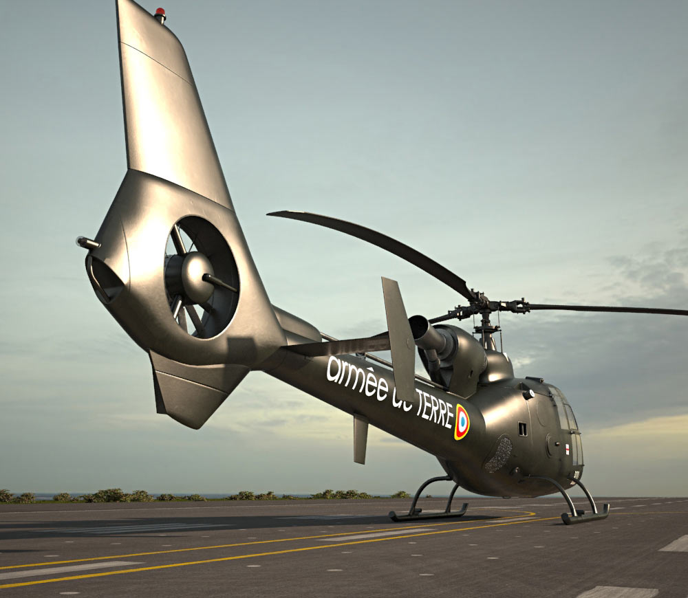 Aerospatiale SA-342 Gazelle 3D model - Download Helicopter on 3DModels.org
