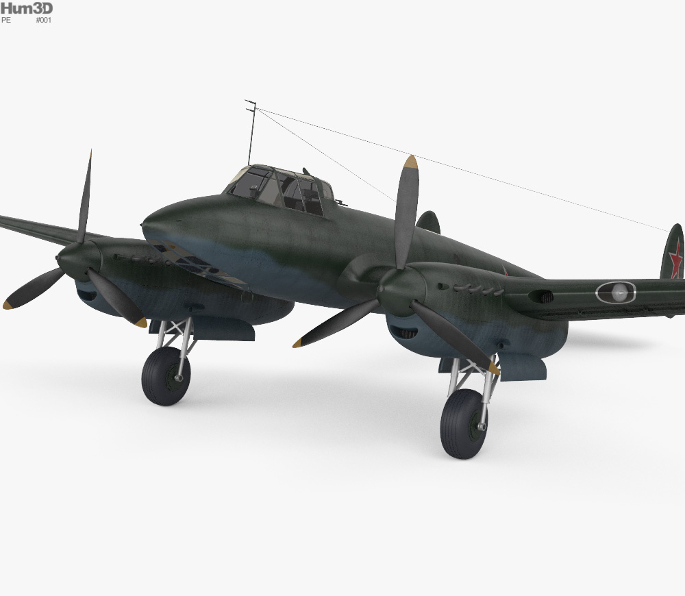 Petlyakov Pe-2 3D model - Download Bomber on 3DModels.org