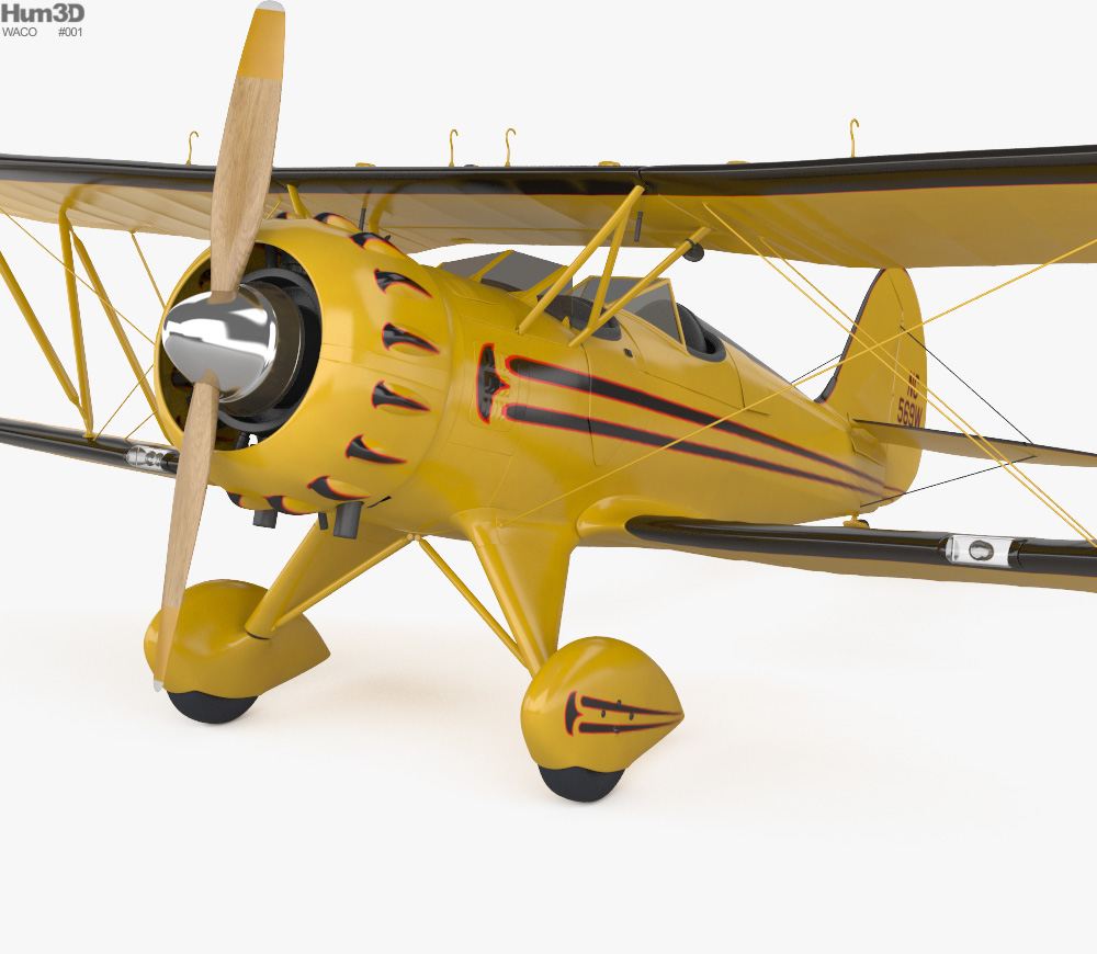WACO Classic YMF-5C Biplano Modelo 3D - Descargar Avión ligero activado ...