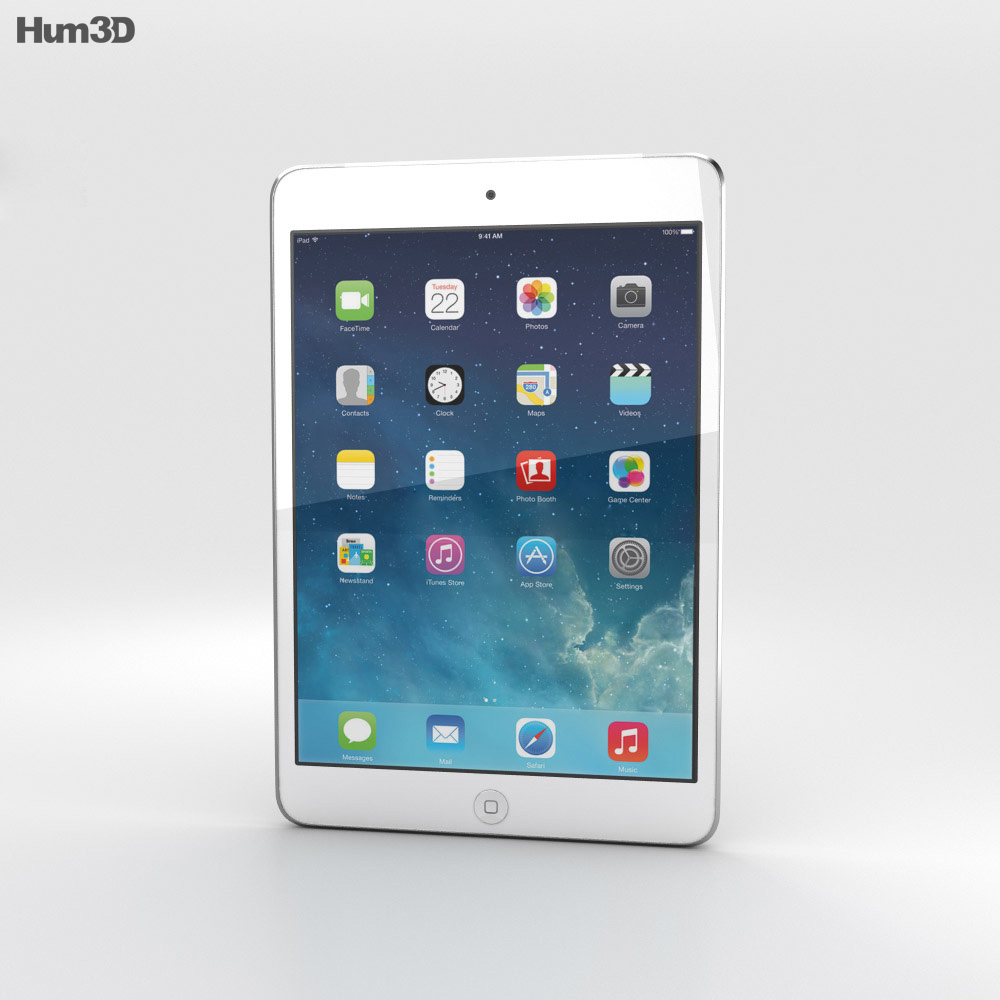 Apple iPad Mini 2 Cellular Silver 3D model - Download Tablet on ...