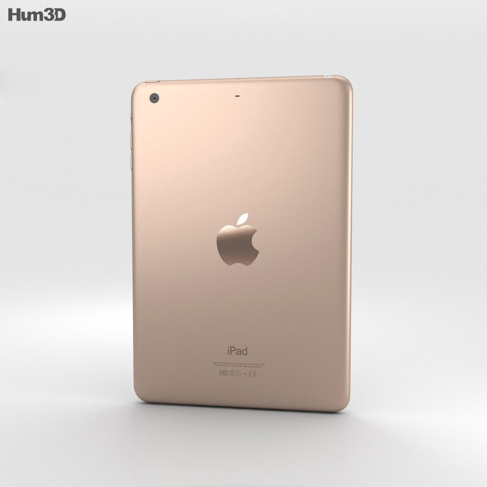 Apple iPad Mini 3 Gold 3D model - Download Tablet on 3DModels.org