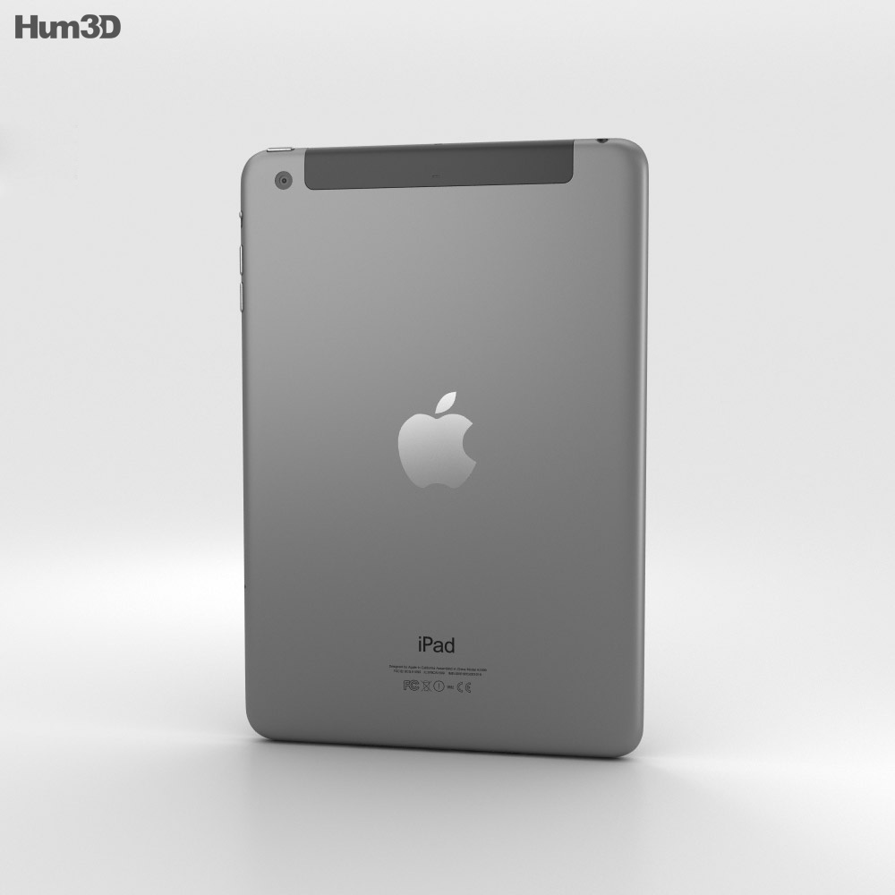Apple iPad Mini 3 Cellular Space Grey 3D model - Download Tablet on ...
