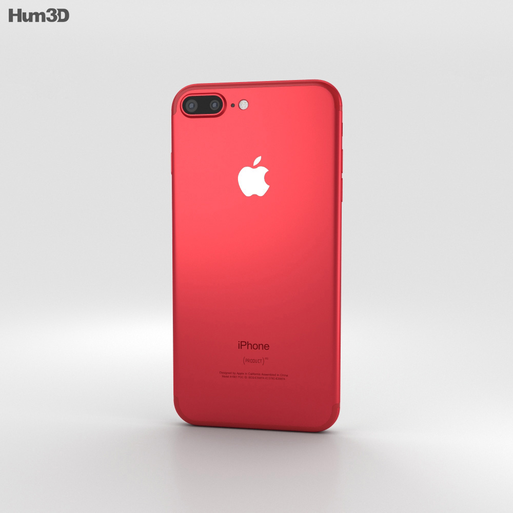 Apple iPhone 7 Plus Red 3D model - Download Phones on 3DModels.org