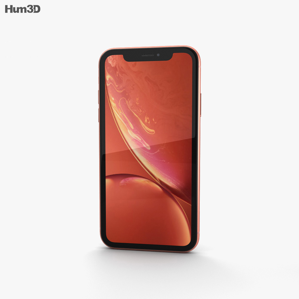 Apple iPhone XR Coral 3D model - Download Phones on 3DModels.org