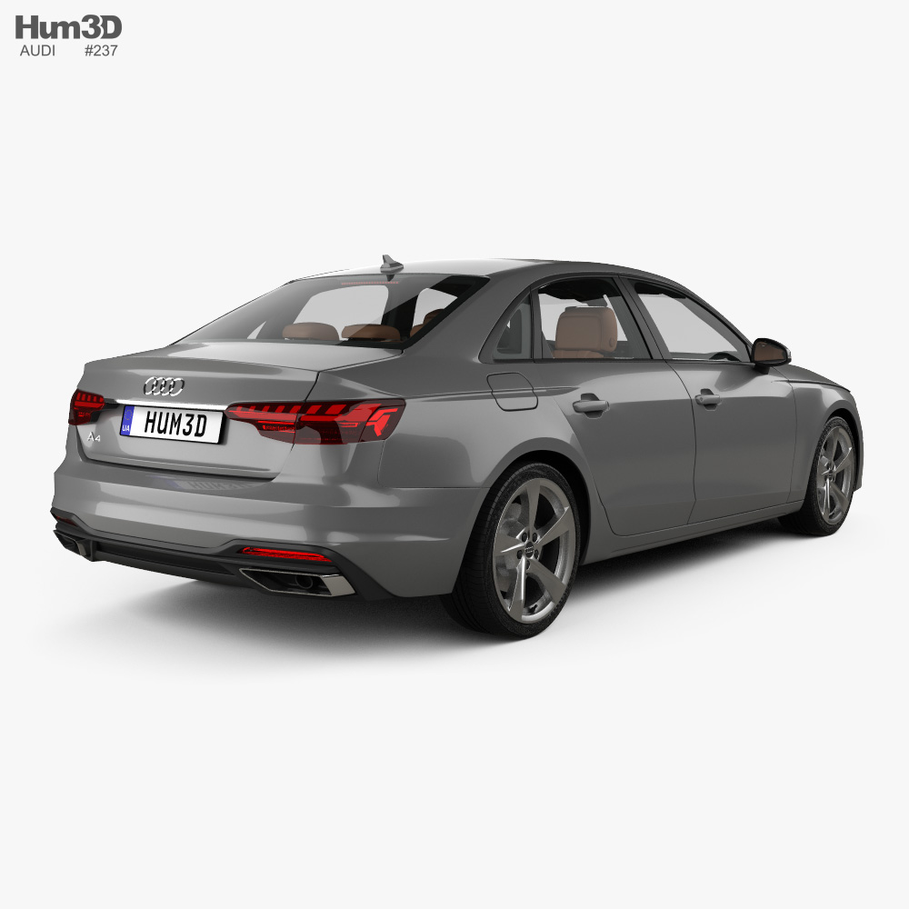 Audi A4 sedan with HQ interior 2022 3D model - Download Sedan on ...
