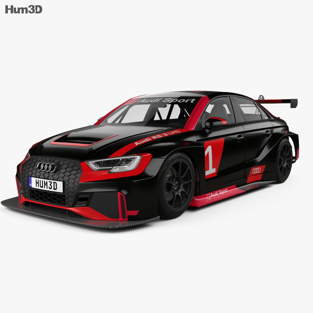 Audi RS3 LMS 2018 3D model - Download Sedan on 3DModels.org