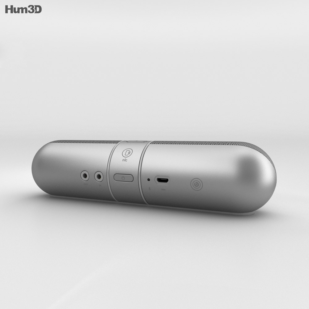 Beats Pill 2.0 Wireless Speaker Silver 3D model - Download Audio ...