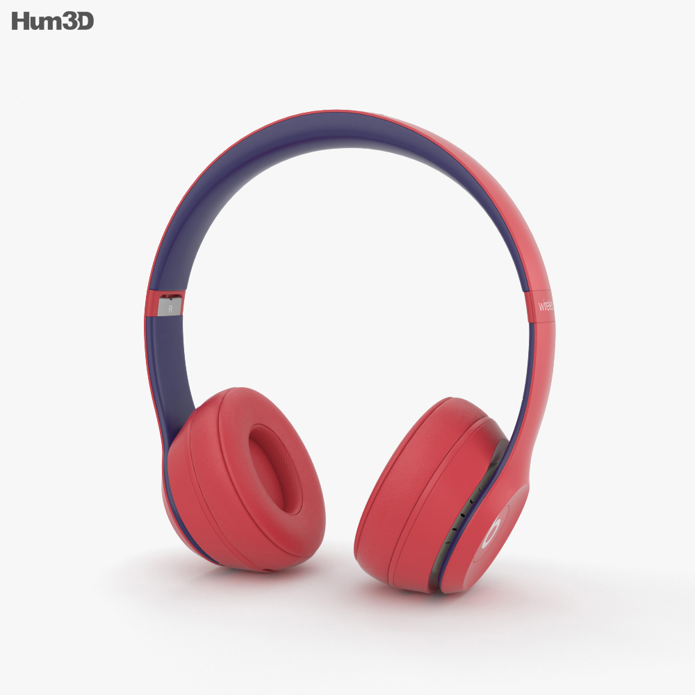 Beats Solo 3 Wireless Red 3D model - Download Audio Devices on 3DModels.org
