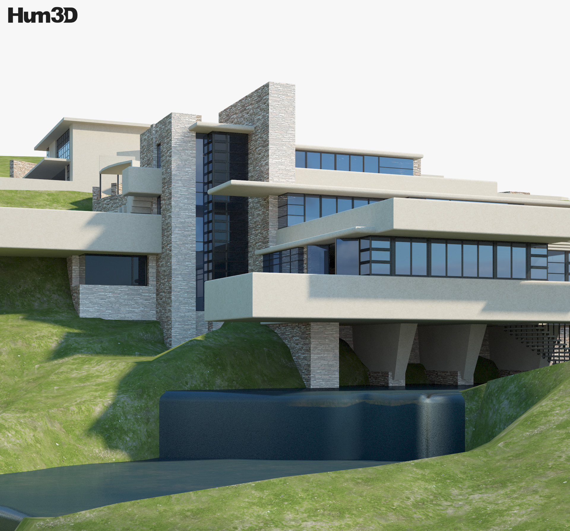 Fallingwater 3D model - Download Buildings on 3DModels.org