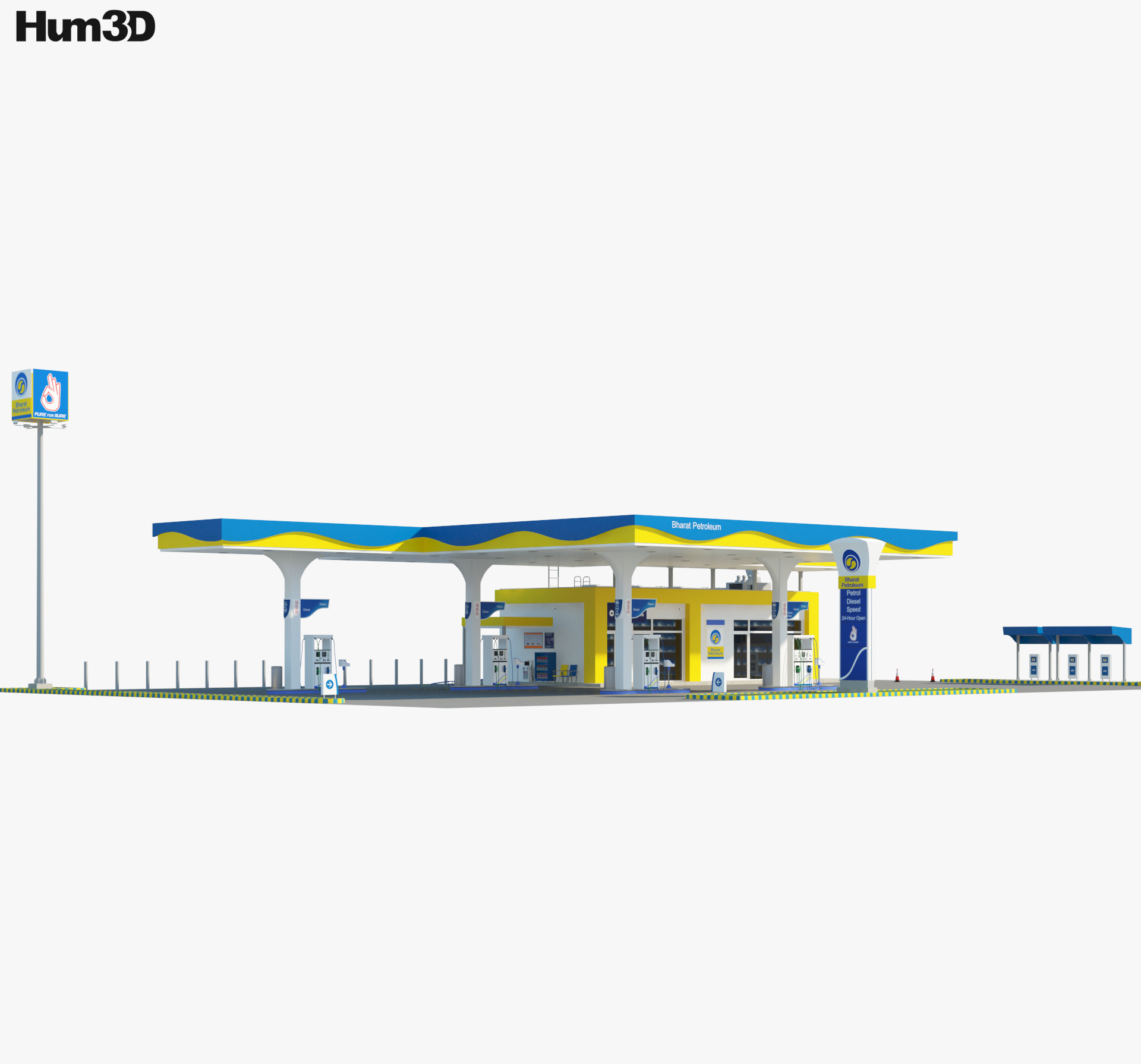Bharat Petroleum Huoltoasema 3D-malli - Lataa Commercial Building ...