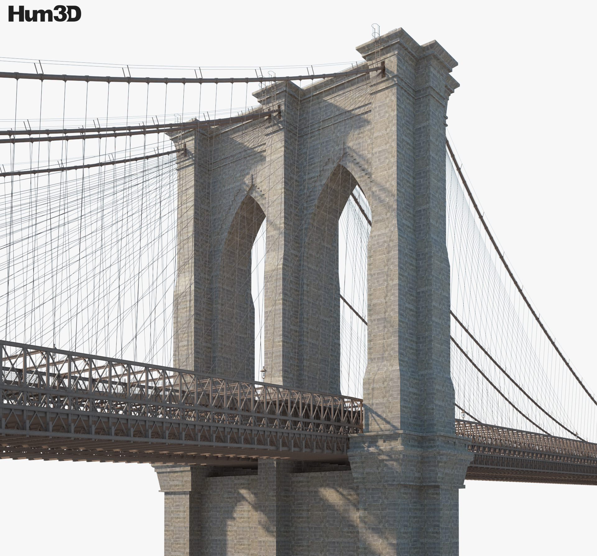 Brooklyn Bridge 3D model - Download Infrastructure Buildings on ...