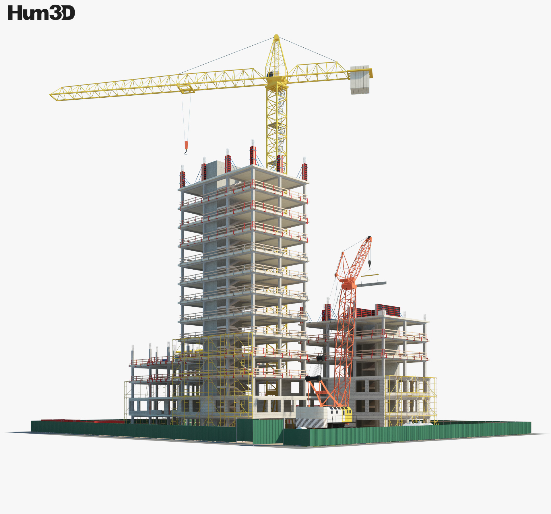 Building Construction site 3D model - Download Infrastructure Buildings ...