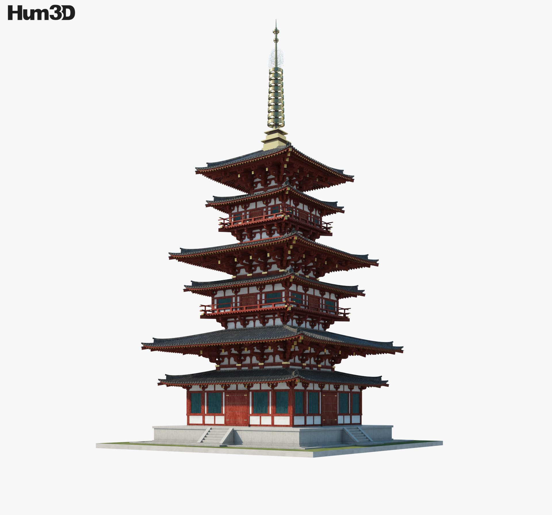 Pagoda of Yakushiji Temple 3D model - Download Buildings on 3DModels.org