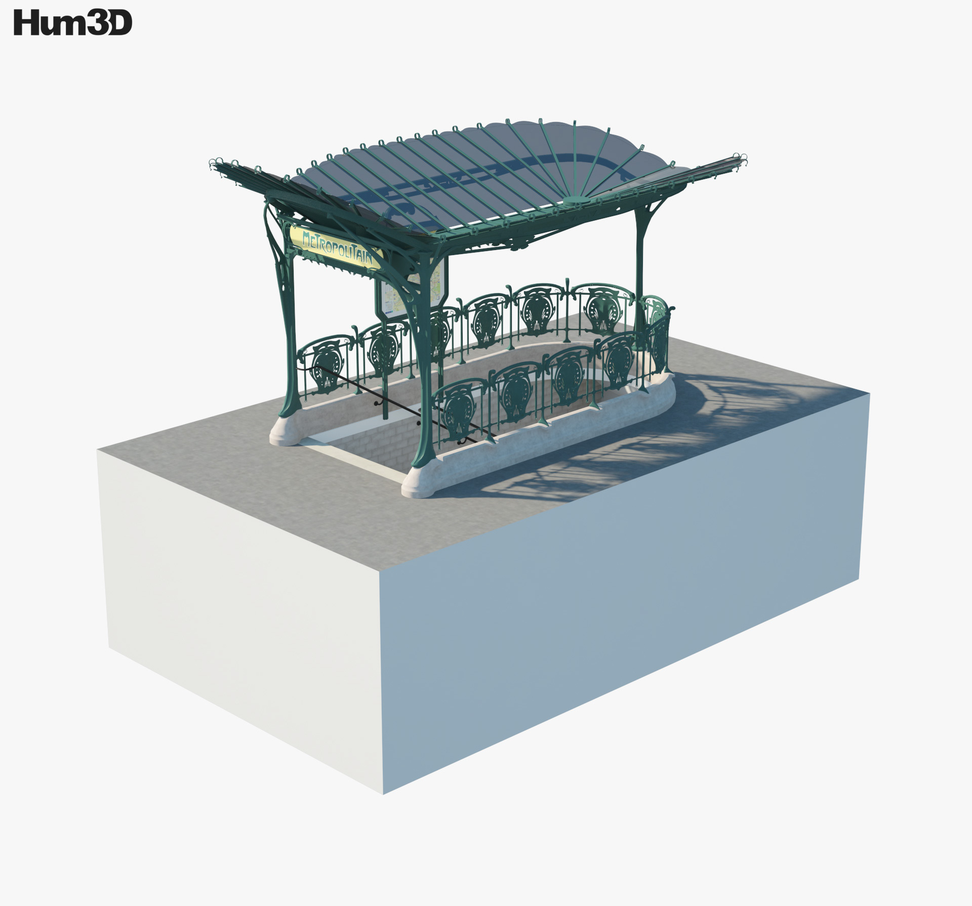 Entrada del metro de París Modelo 3D - Descargar Infrastructure ...