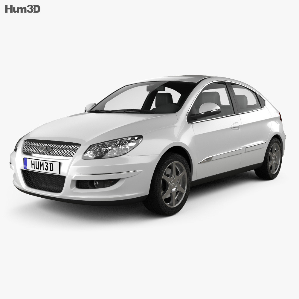 Chery A3 (J3) hatchback 5-door 2013 3D model - Download Hatchback on ...