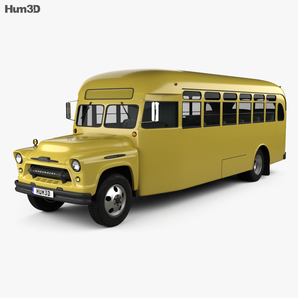 Chevrolet 6700 School Bus 1955 3D model - Download Bus on 3DModels.org
