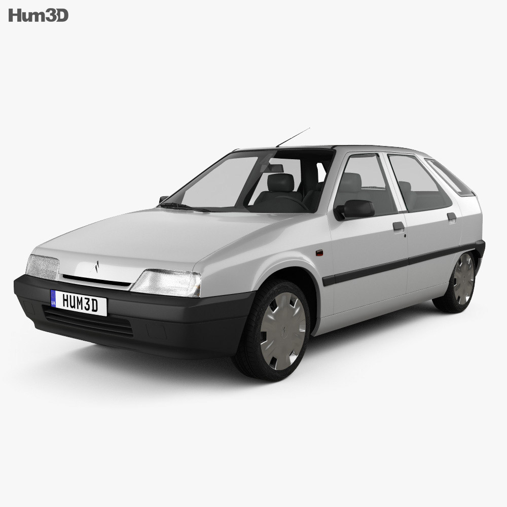 Citroen ZX 5-door hatchback 1998 3D model - Download Hatchback on ...